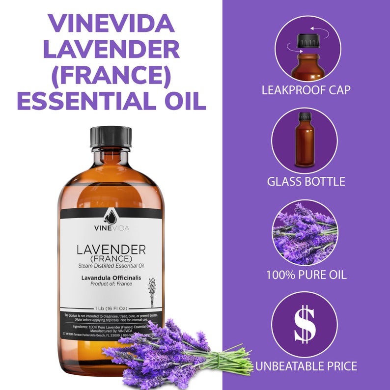 Bulk Lavender Essential Oil France 16 Oz 1 Pound in Glass | Etsy