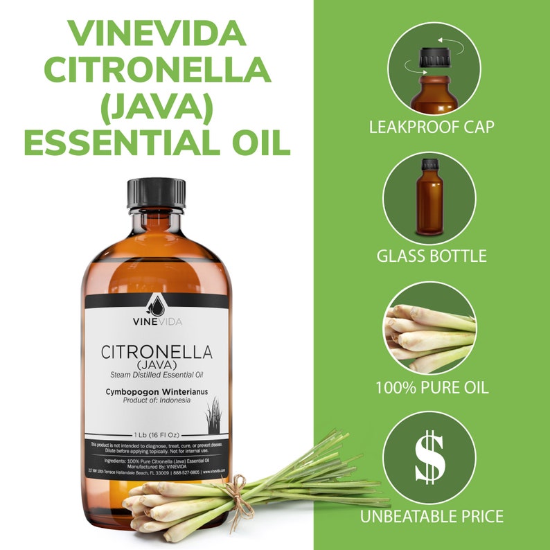 Bulk Citronella Java Essential Oil 16 Oz 1 Pound in Glass | Etsy