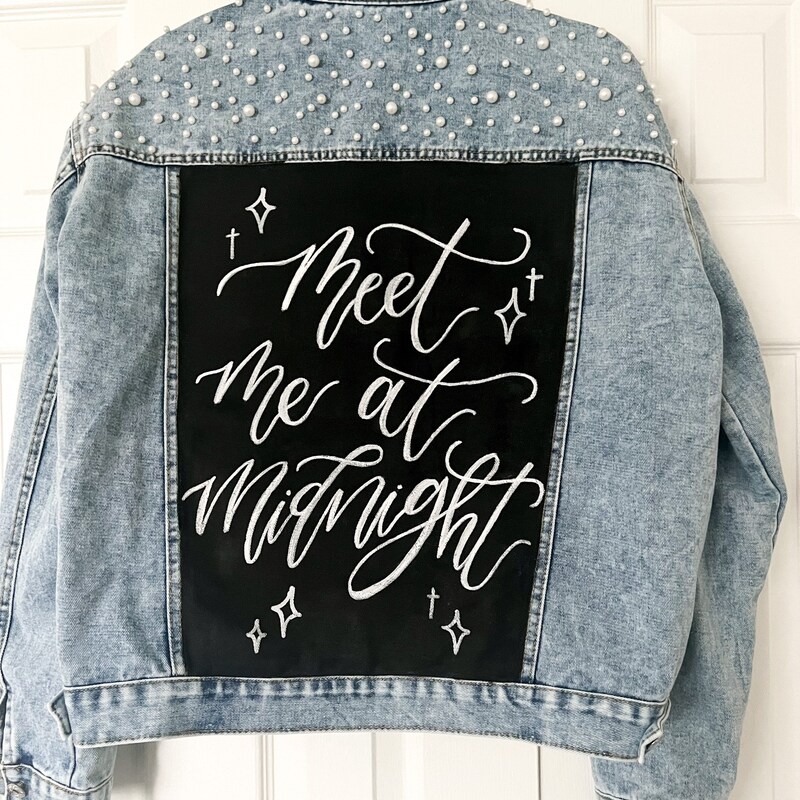 Painted Denim Jacket - Etsy