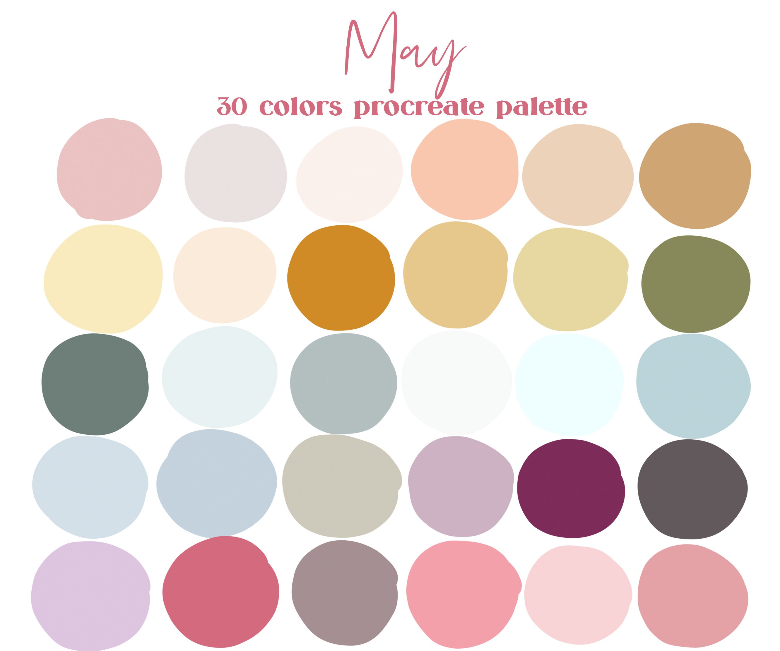 Monthly Neutrals 12 Procreate Color Palettes / Ipad Procreate | Etsy