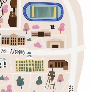 Augustana College Map 8x10 Print, Physical Print Augie Map, Augustana ...