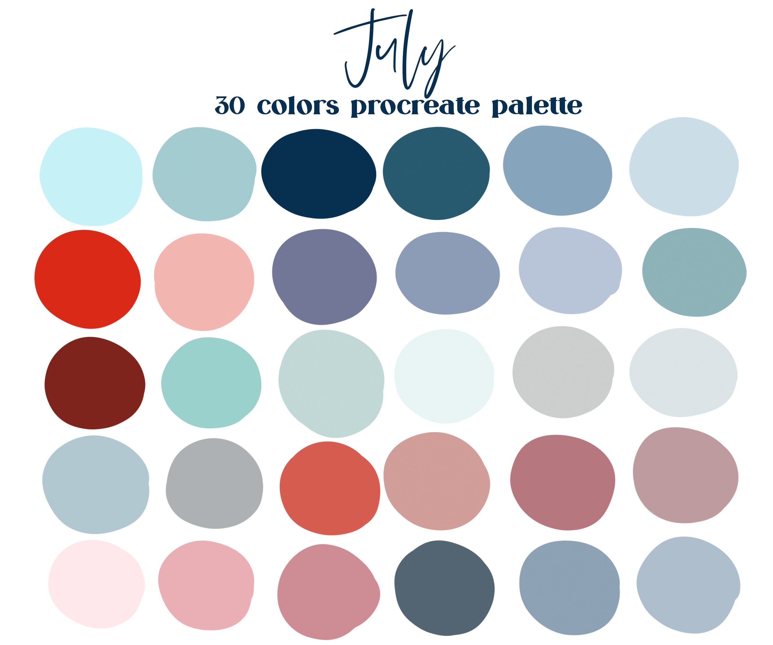 July Neutrals Procreate Color Palette Ipad Procreate Etsy