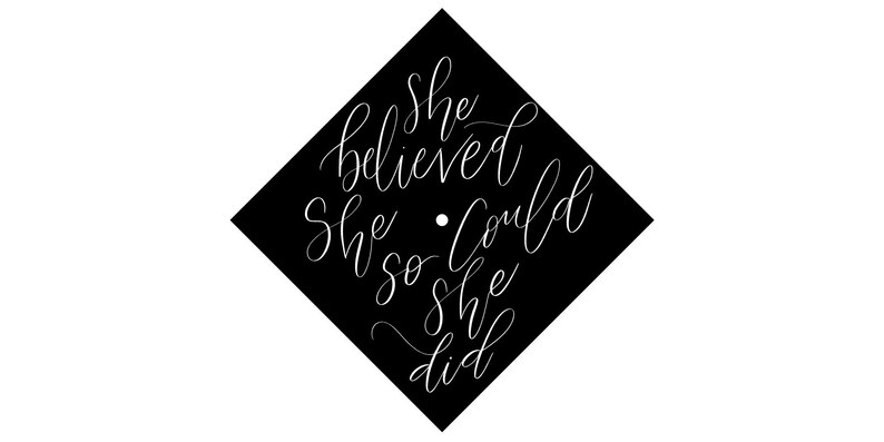 Grad Cap Topper Hand Lettered Custom Lettered Graduation Cap | Etsy