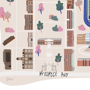 Elmhurst University Map Print, Elmhurst Map, Elmhurst Bluejays Art ...