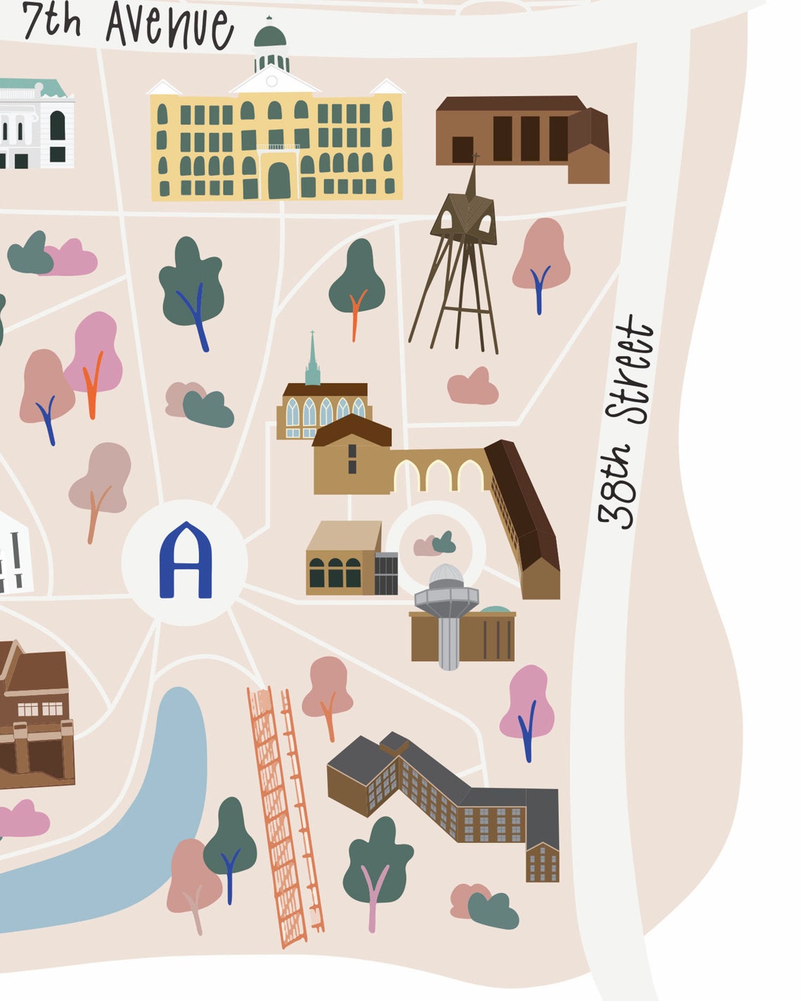 Augustana College Map 8x10 Print Physical Print Augie Map | Etsy