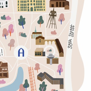 Augustana College Map 8x10 Print, Physical Print Augie Map, Augustana ...