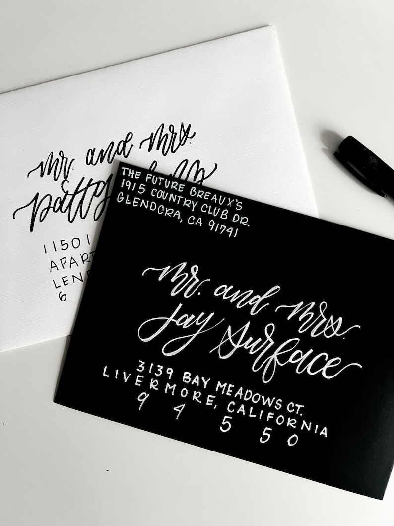 Calligraphy Wedding Envelopes Wedding Invitations Hand - Etsy
