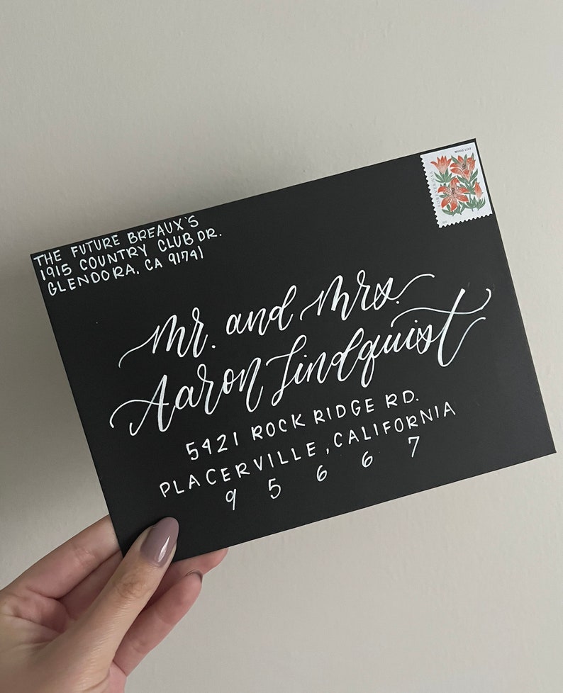 Calligraphy Wedding Envelopes Wedding Invitations Hand - Etsy
