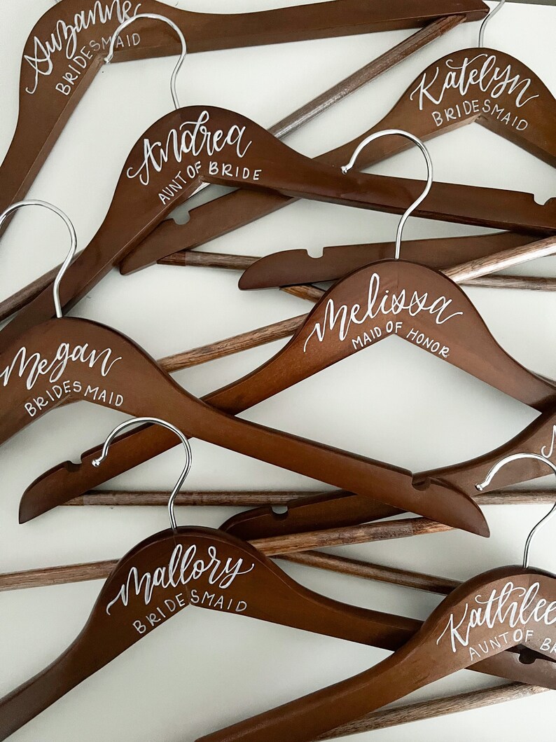 Custom Hangers | Hand-lettered Hangers | Wedding Dress Hangers ...