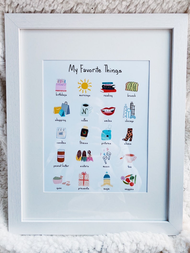 PERSONALIZED Favorite Things Art Print 20 Custom Hand Drawn | Etsy