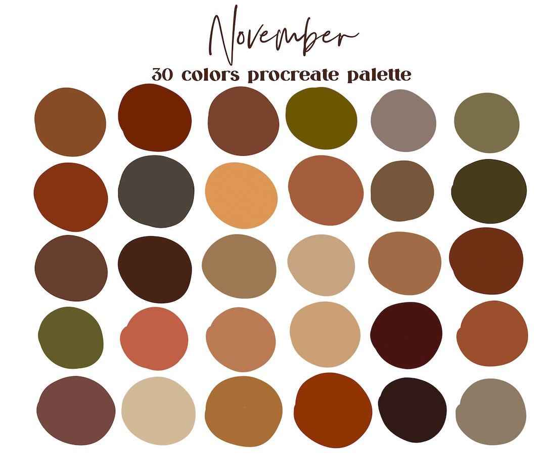 November Neutrals Procreate Color Palette / iPad Procreate Swatches ...