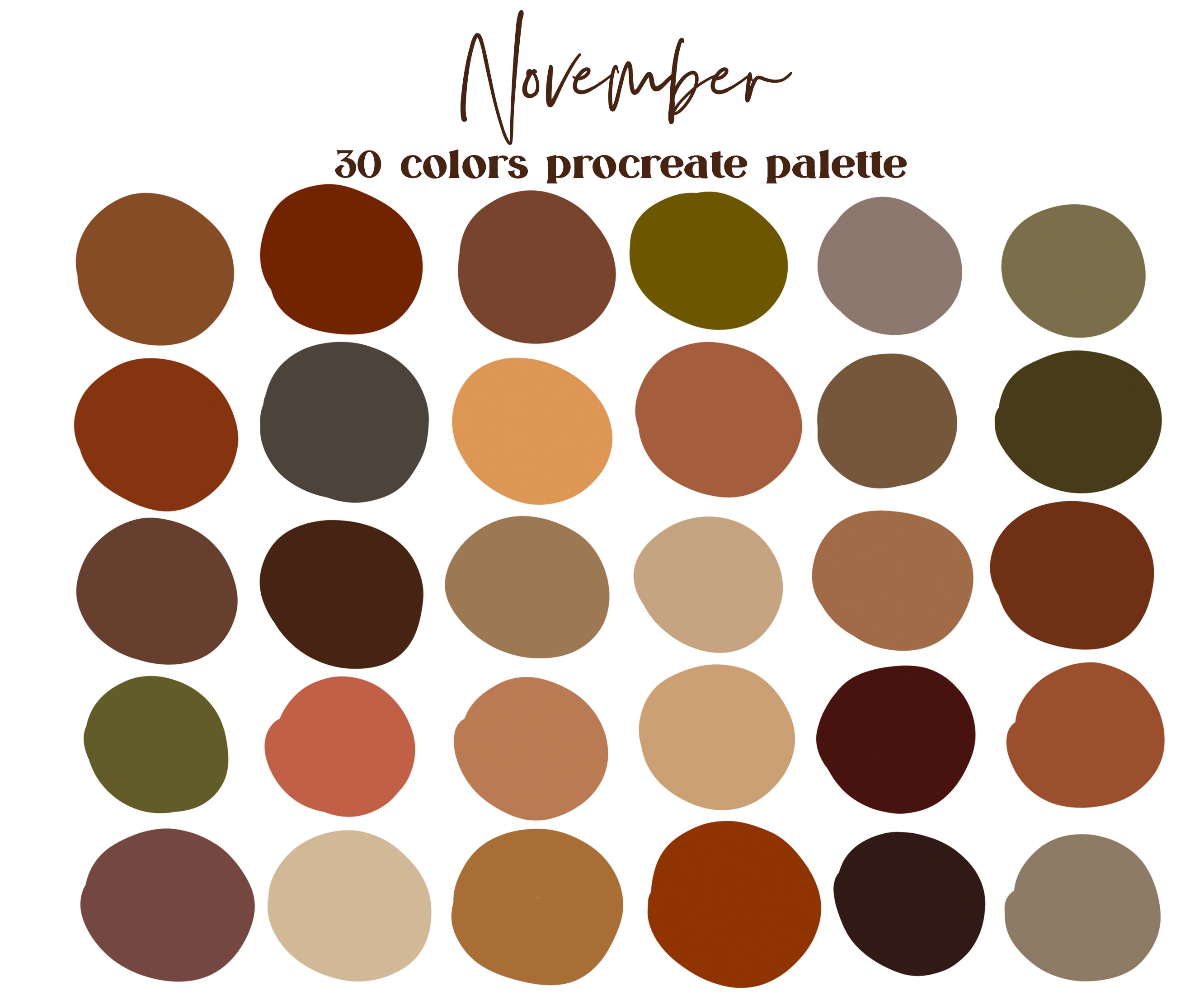 November Neutrals Procreate Color Palette / Ipad Procreate | Etsy