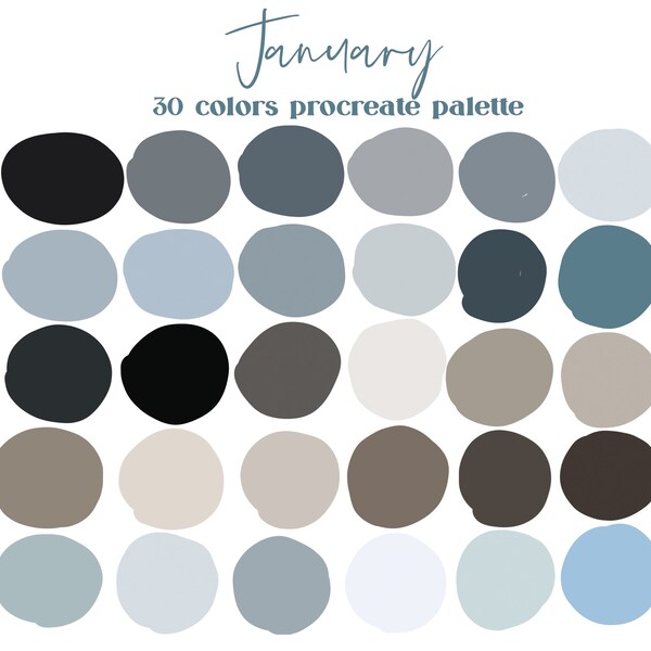 Gray Procreate Palette - Etsy
