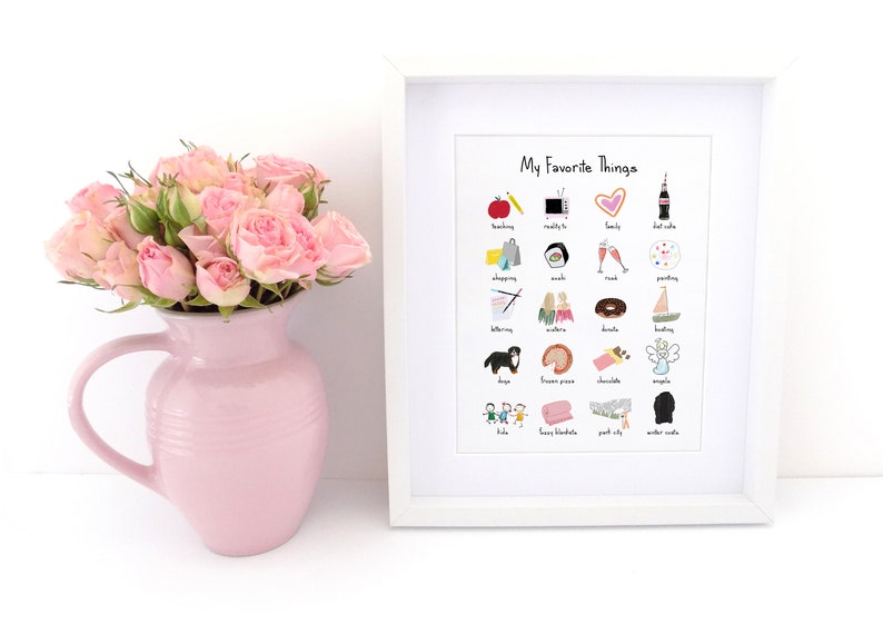PERSONALIZED Favorite Things Art Print 20 Custom Hand Drawn | Etsy