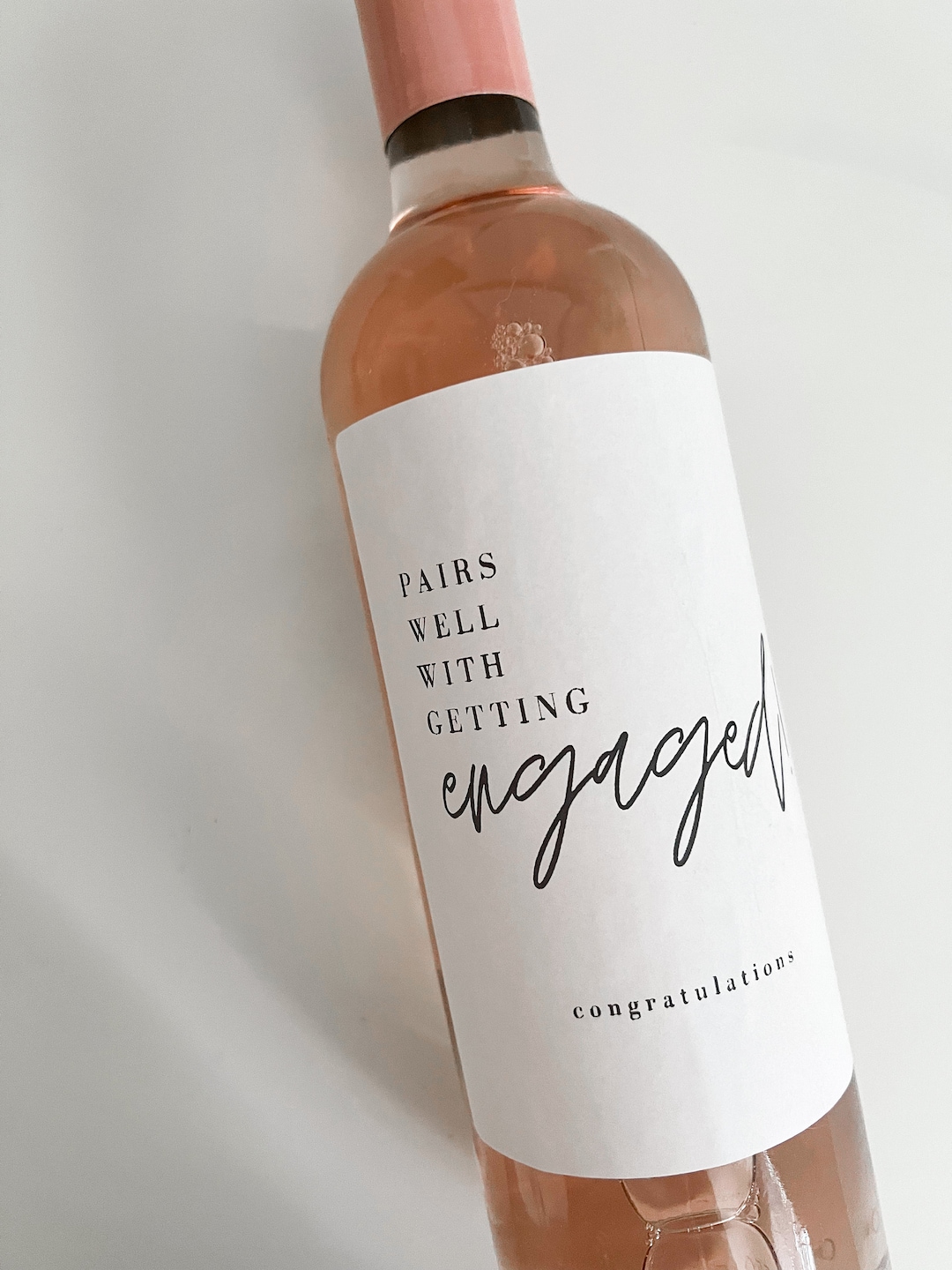 Engaged Wine Label, Engagement Gift, Pairs Well With Getting Engaged ...