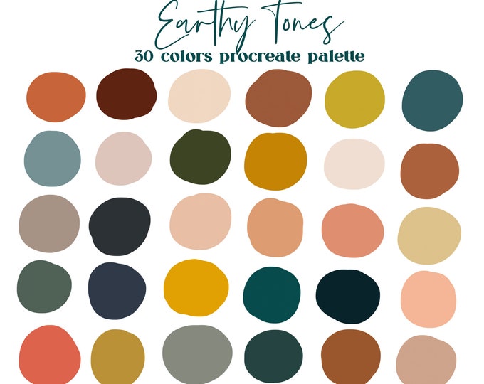 Earthy Tones Procreate Color Palette / iPad Procreate Swatches ...