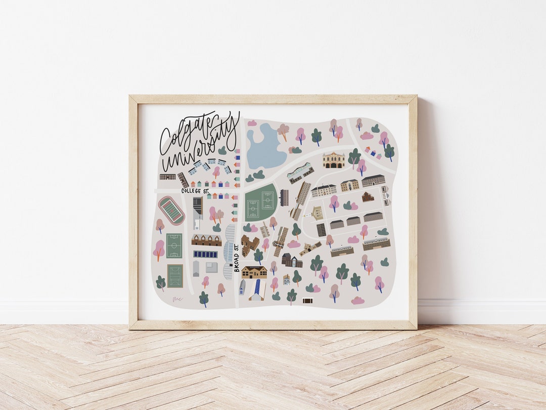 Colgate University Map Print, Colgate College Map, Colgate Art Print ...