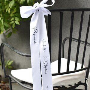 Personalized Wedding Chair Seating Ribbon, Personalized Satin Ribbon ...