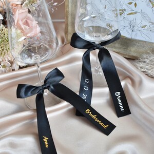 Personalized Wine Glass Ribbon, Vinyl Text, Custom Champagne Glass ...