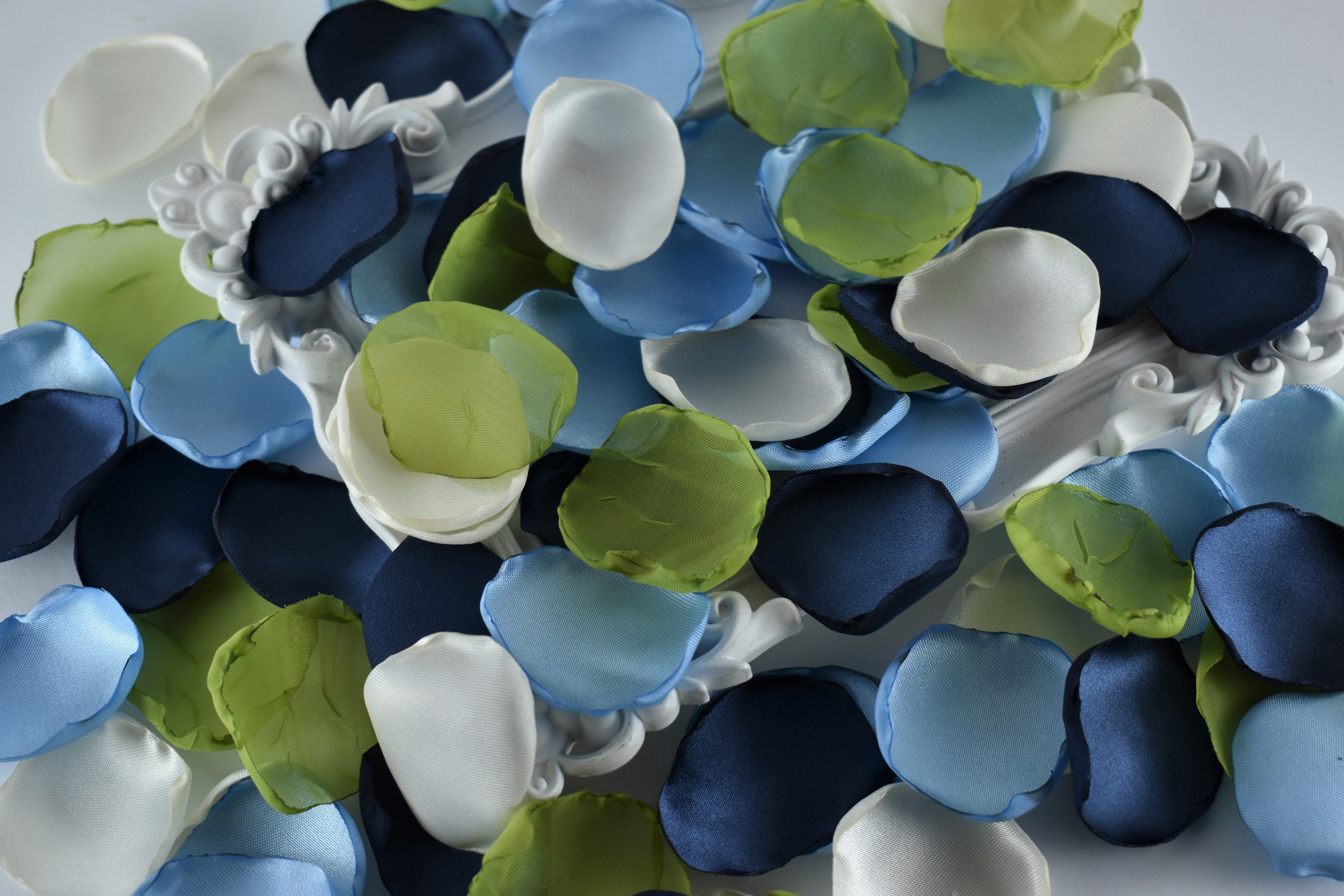 Slate Blue Rose Petals Sky Blue Petals Ivory Flower Petals - Etsy