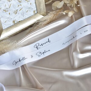 Personalized Wedding Chair Seating Ribbon, Personalized Satin Ribbon ...