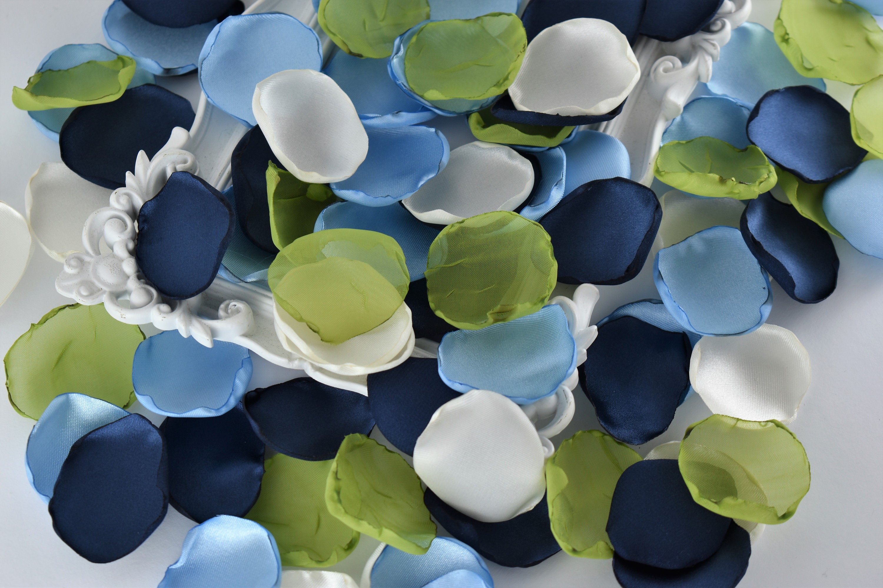 Slate Blue Rose Petals Sky Blue Petals Ivory Flower Petals - Etsy