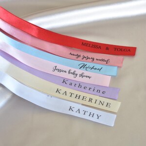 Personalized 15mm Wine Glass Ribbon, Custom Wedding Champagne Glass Bow ...