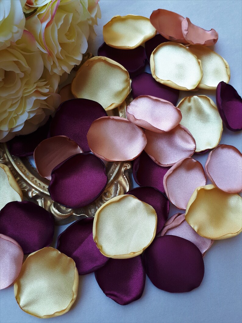 NEW Burgundy Rose Petals Gold Flower Petals Bronze Handmade | Etsy