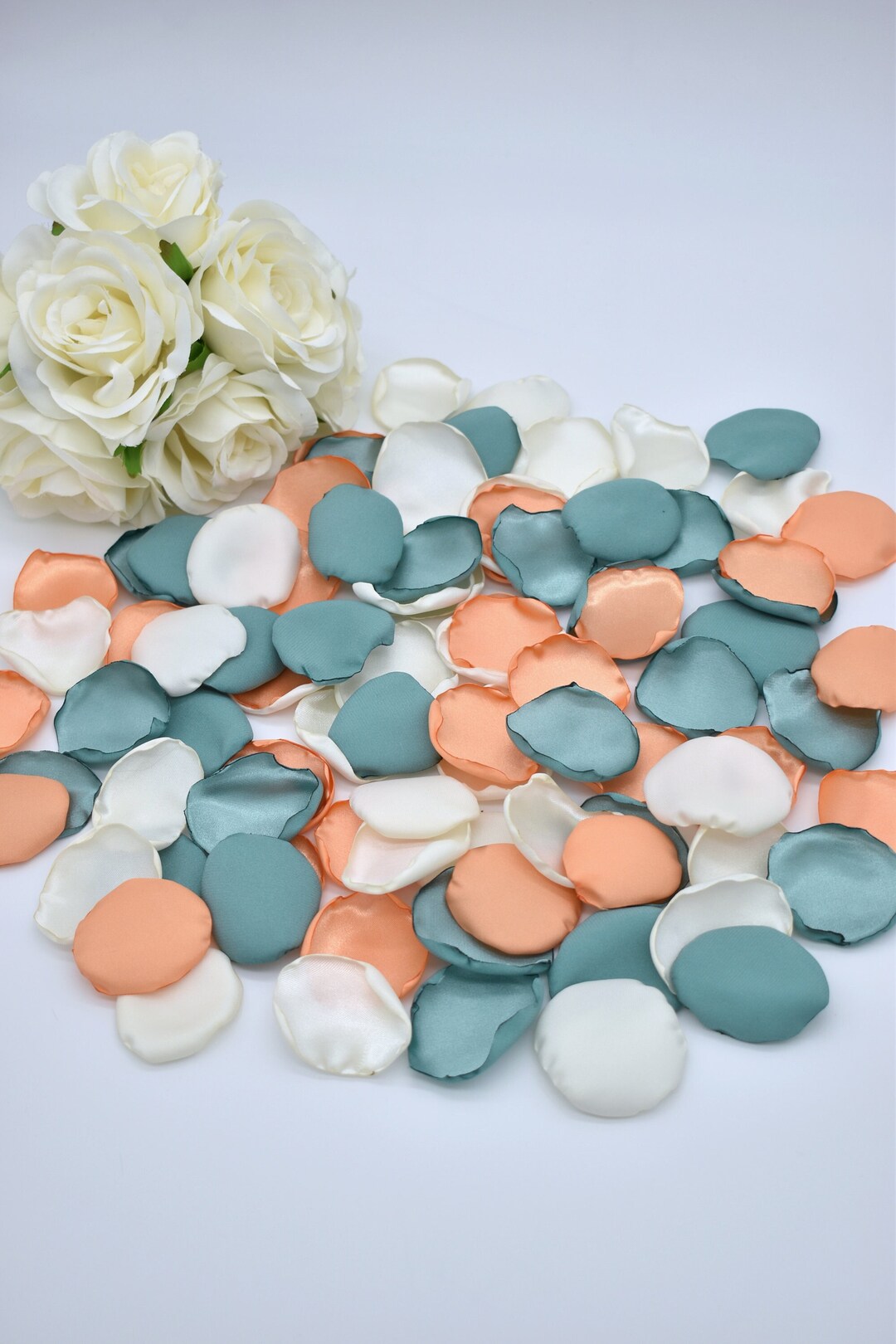 Eucalyptus Rose Petals, Peach Rose Petals, Ivory Petals Summer Wedding ...