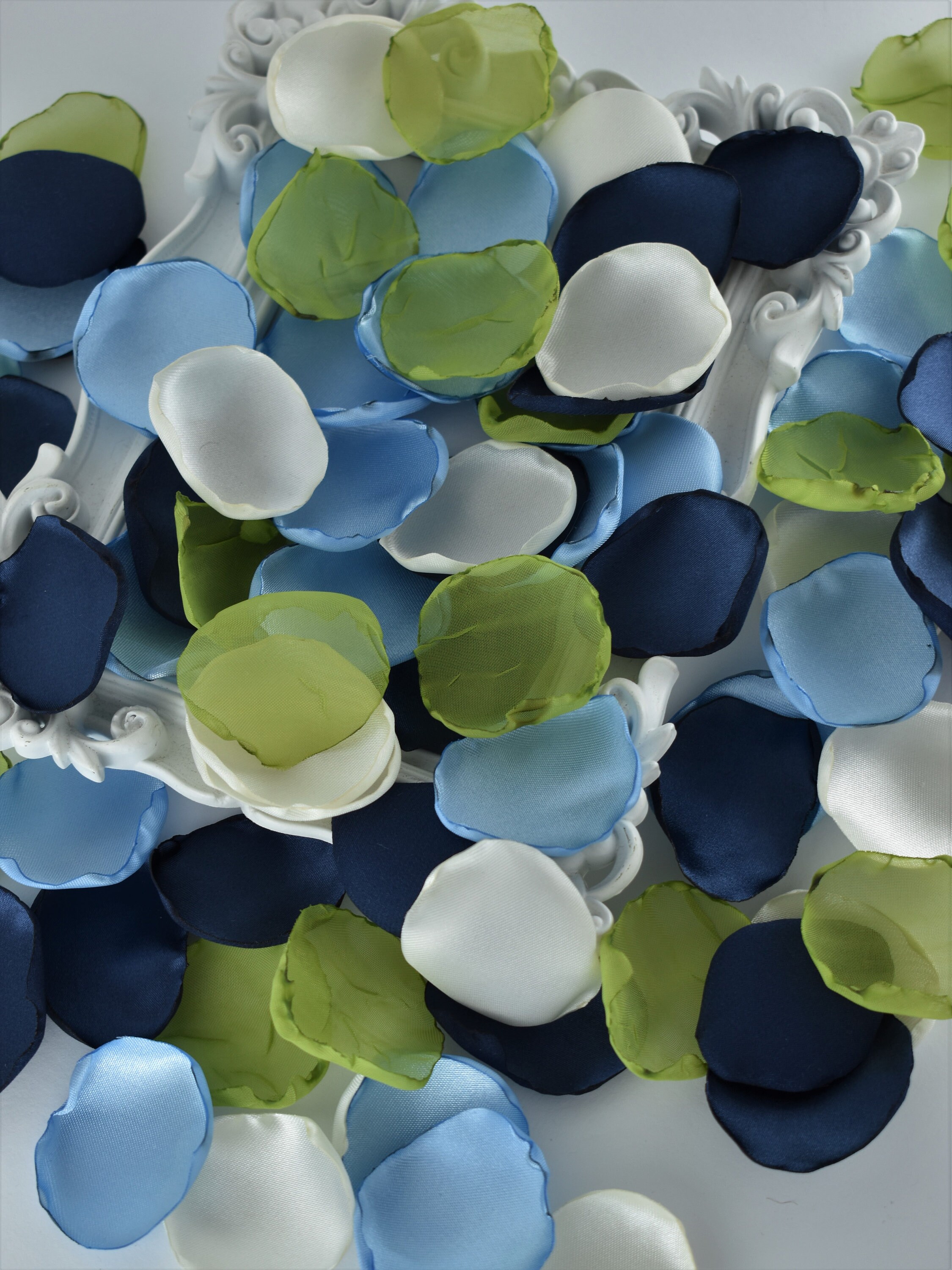 Slate Blue Rose Petals Sky Blue Petals Ivory Flower Petals - Etsy