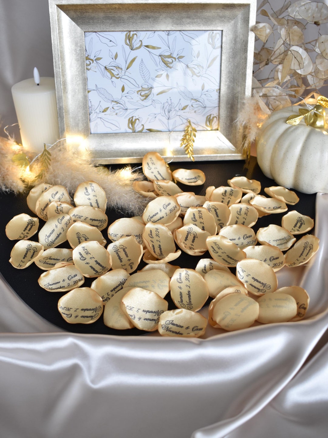Personalized Gold Rose Petals, Gold Wedding Decorations, Custom Flower ...
