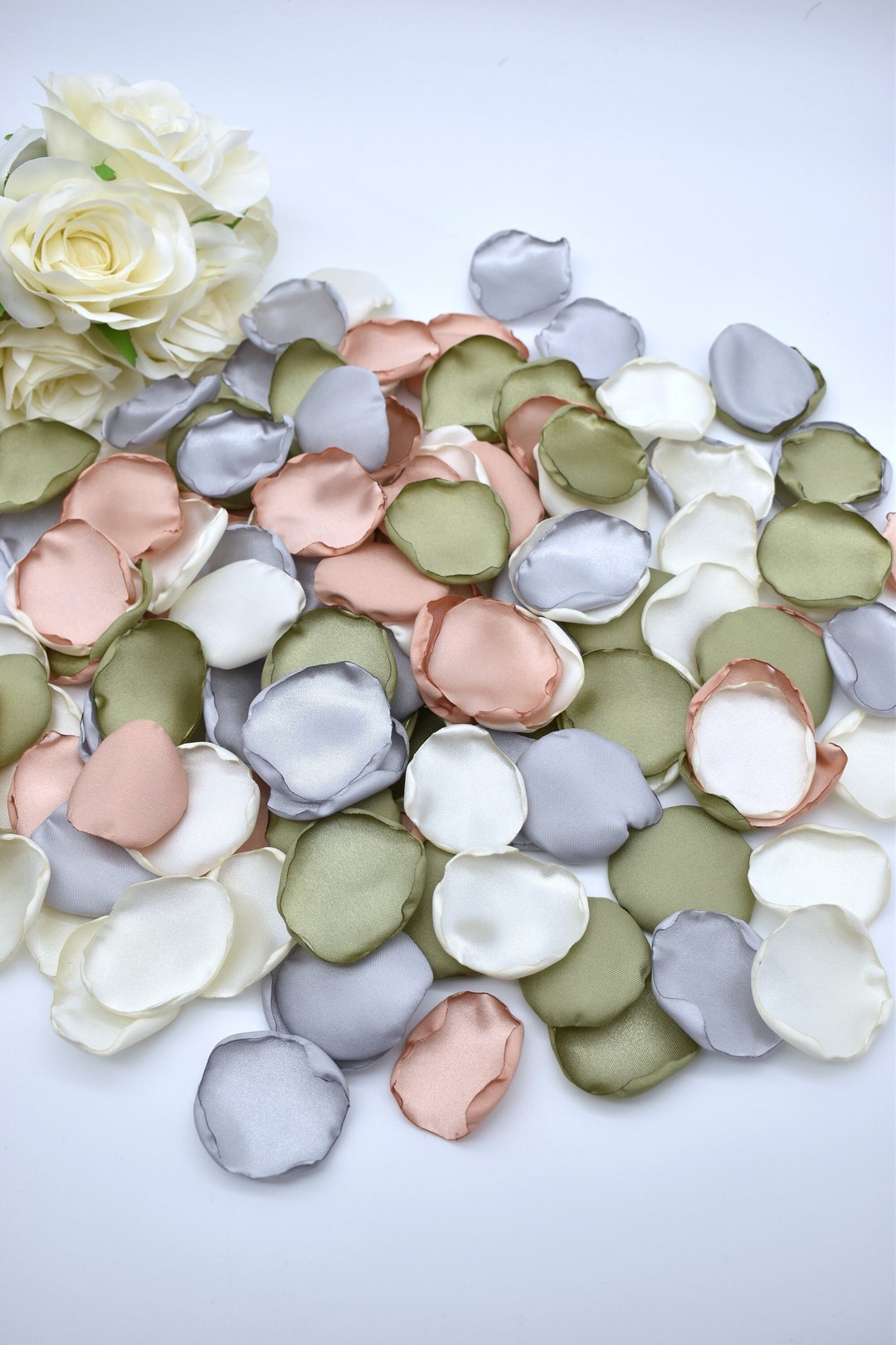 Dusty Rose Petals, Sage Green Petals, Silver Ivory Petals Wedding ...