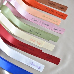 Personalized Wine Glass Ribbon, Custom Party Champagne Glass Ribbon ...