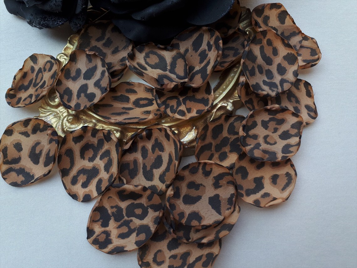 Leopard Rose Petals Animal Print Decorations Wedding | Etsy