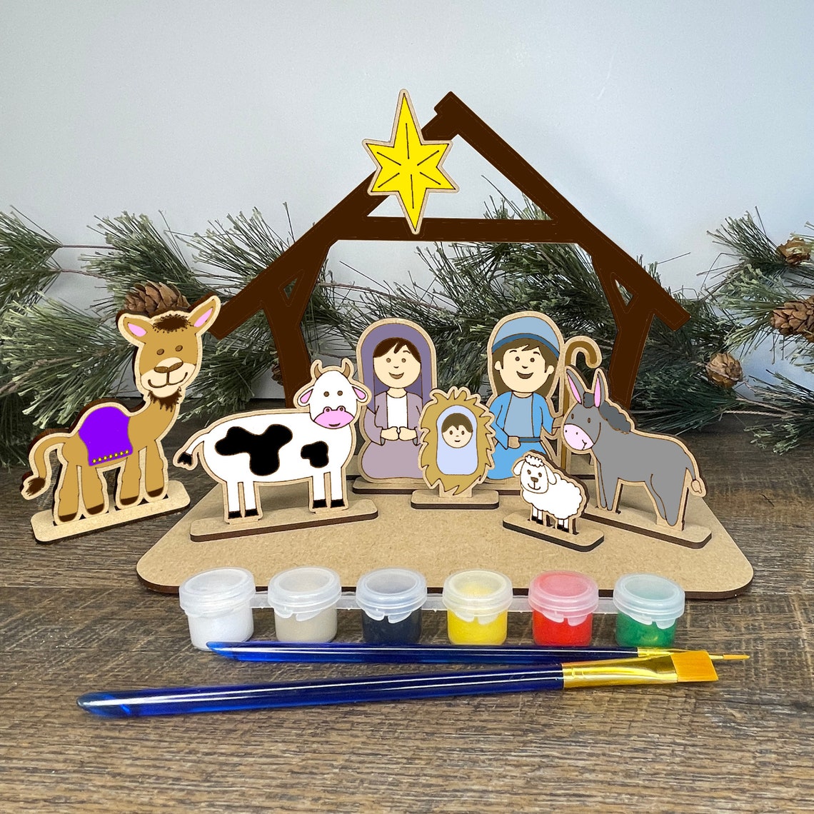 Christmas Nativity Scene for DIY Craft Kits Kids Coloring | Etsy