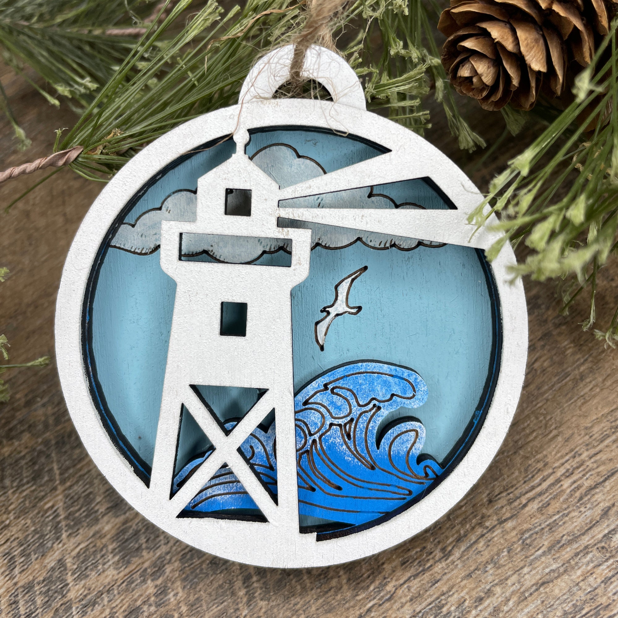 Lighthouse Layered Ornament Laser Cut Glowforge Files PDF SVG EPS - Etsy