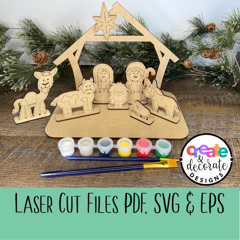 Christmas Nativity Scene for DIY Craft Kits Kids Coloring | Etsy