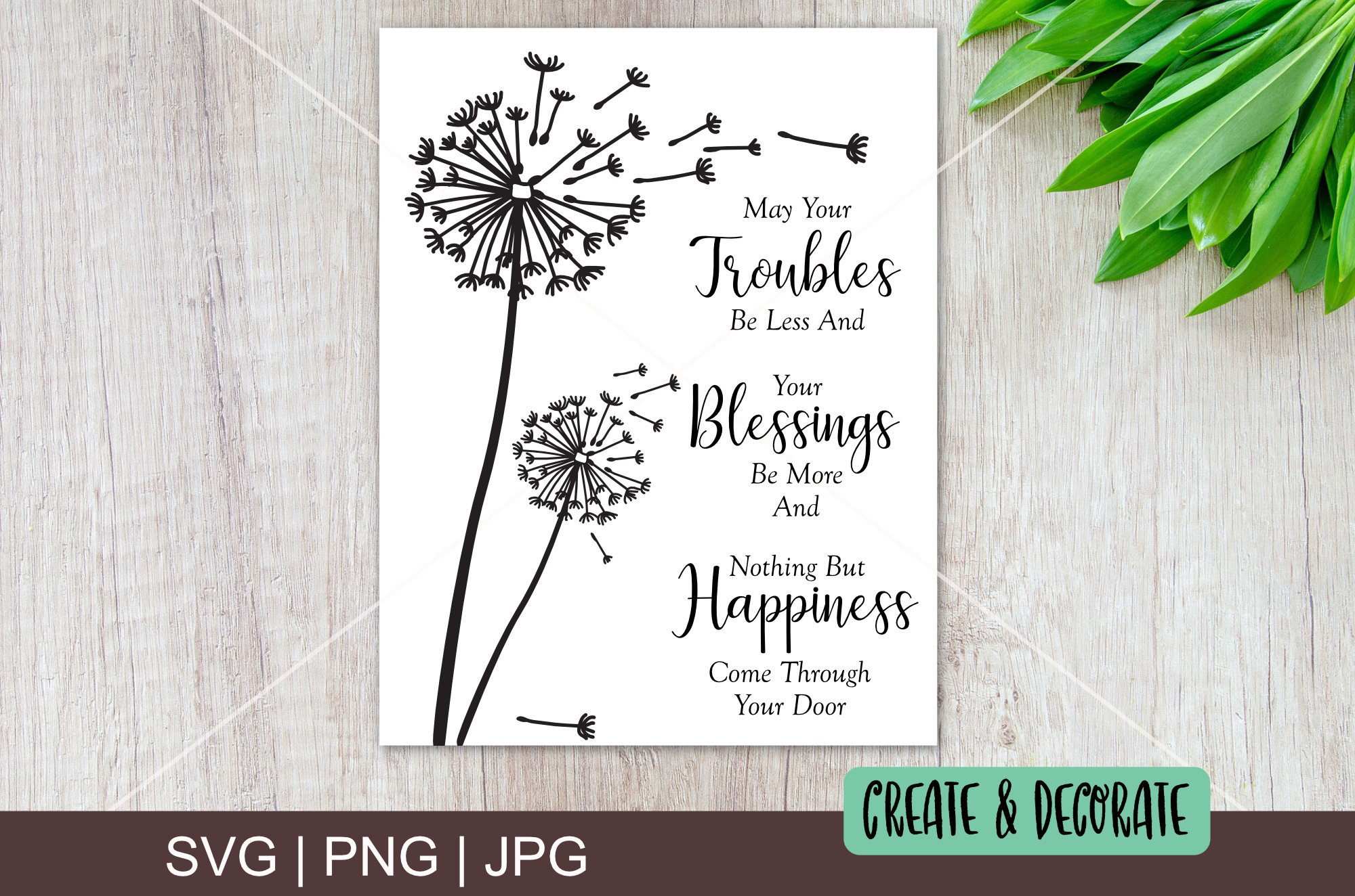 Irish Blessing May Your Troubles Be Less Your Blessings Be | Etsy