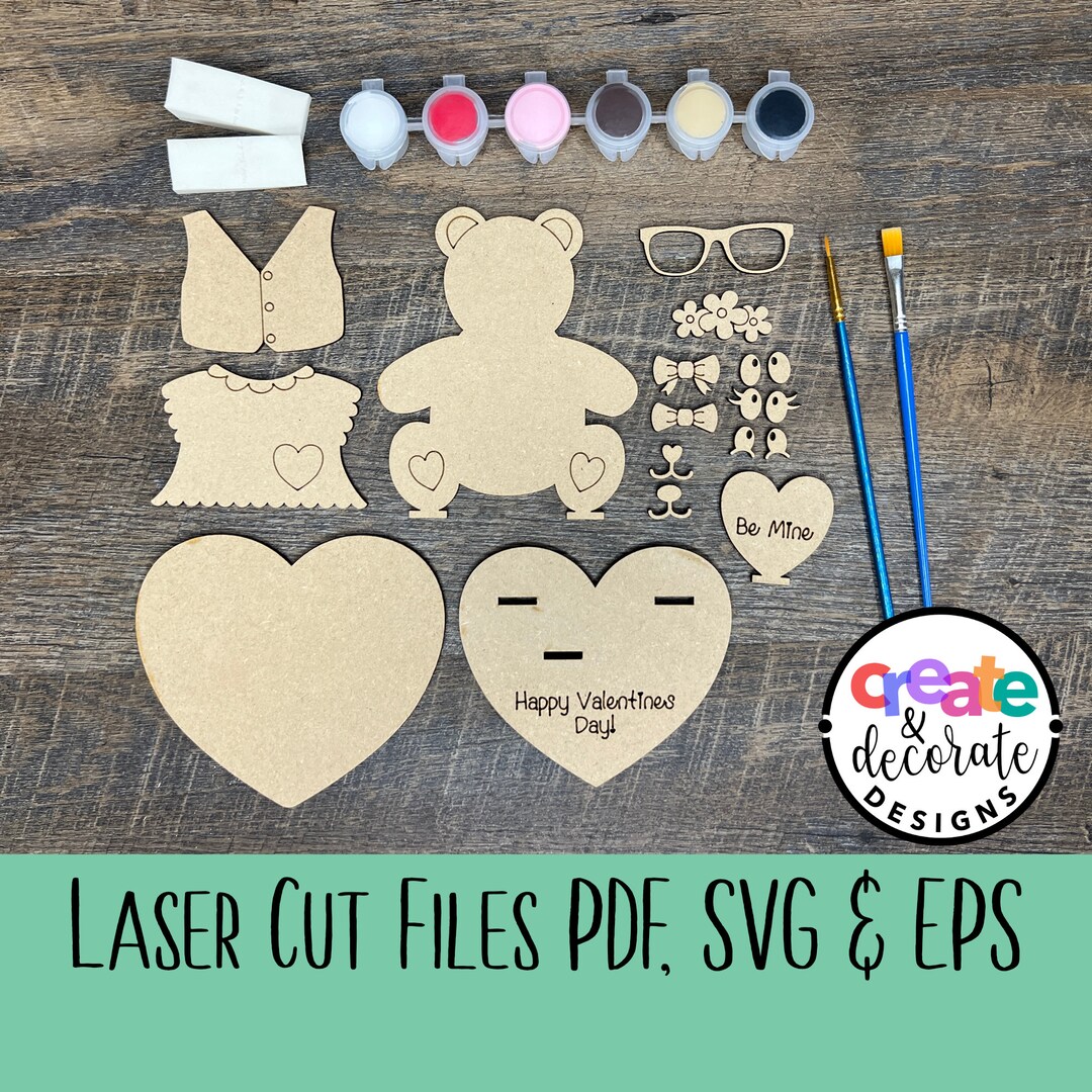 Valentines Bear With Custom Faces and Clothes for DIY Craft Kits, Kids ...