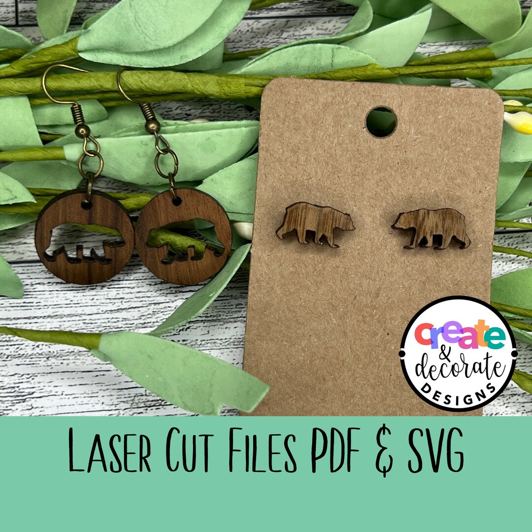 Earring Laser Cut Digital Files. 3-part Irregular Shapes. Glowforge PDF ...