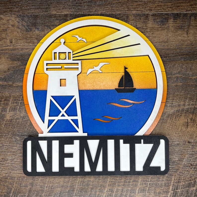 Lighthouse Round Sign Laser Cut Files Svg, Pdf, Eps - Etsy