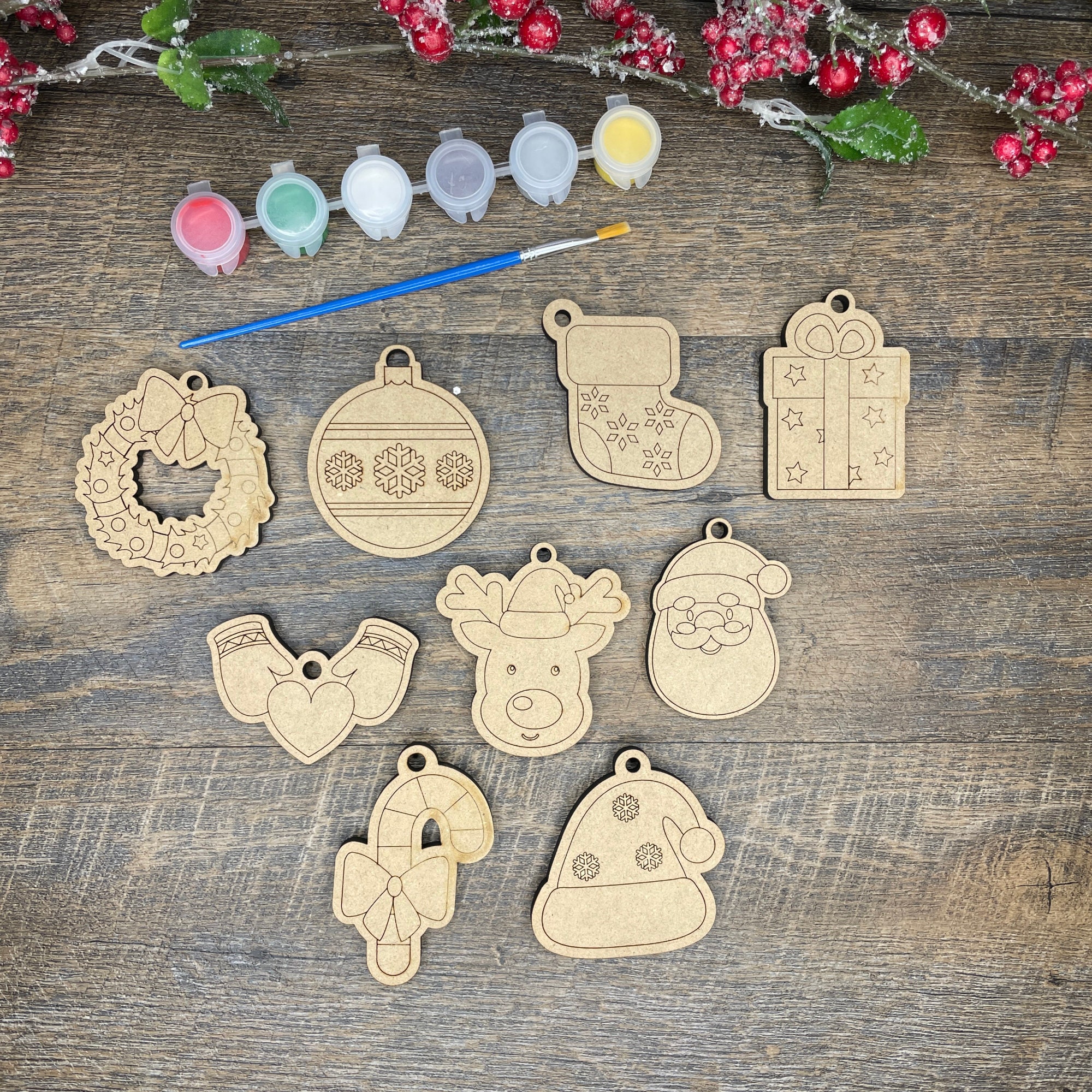 Christmas Ornaments for DIY Craft Kits Kids Coloring Kits - Etsy
