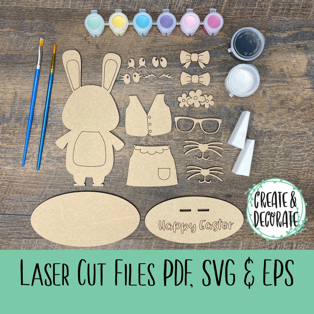 Easter Bunny With Custom Faces and Clothes for DIY Craft Kits, Kids ...