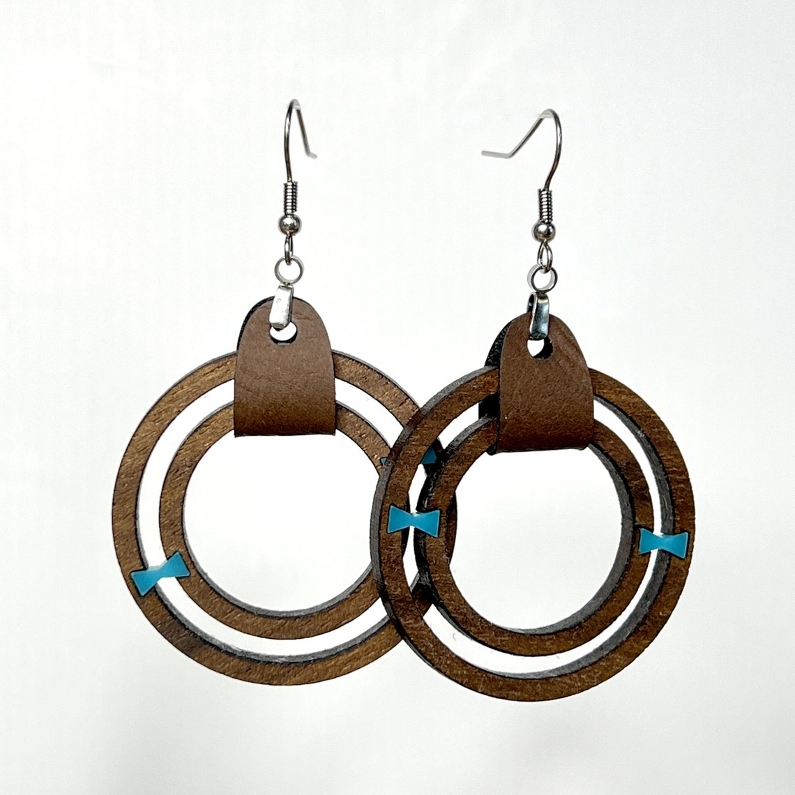 Double Hoops With Acrylic Accent Dangly Earrings Laser Cut Files Svg ...