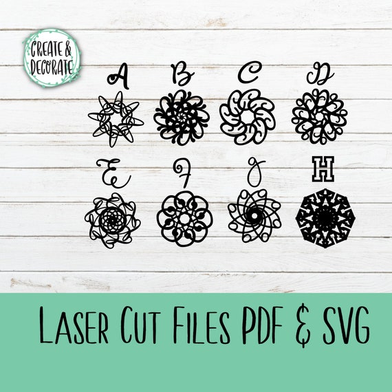 Alphabet Letter Typography Earring files for laser cutter. | Etsy