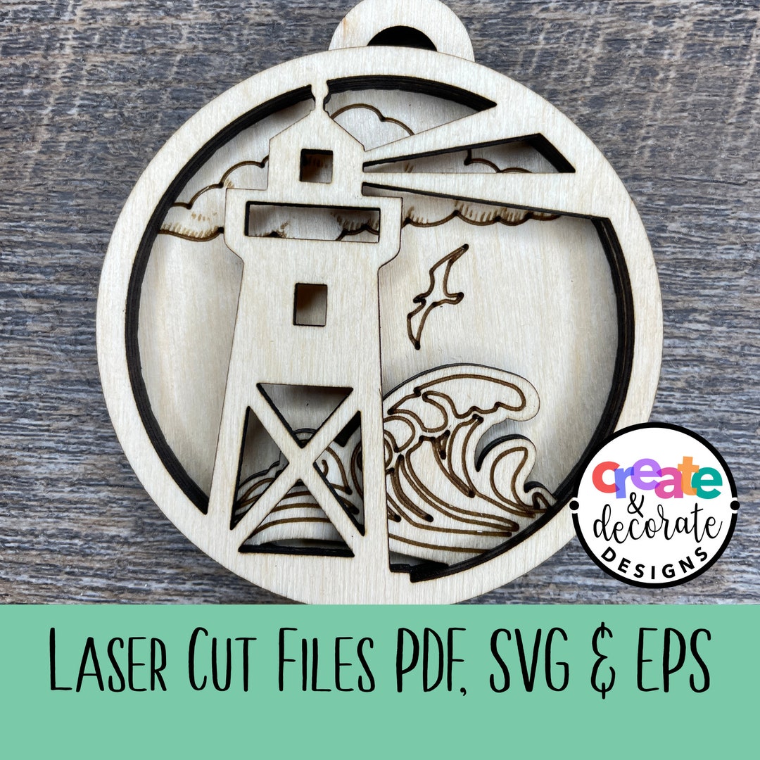 Lighthouse Layered Ornament Laser Cut Glowforge Files PDF SVG EPS - Etsy