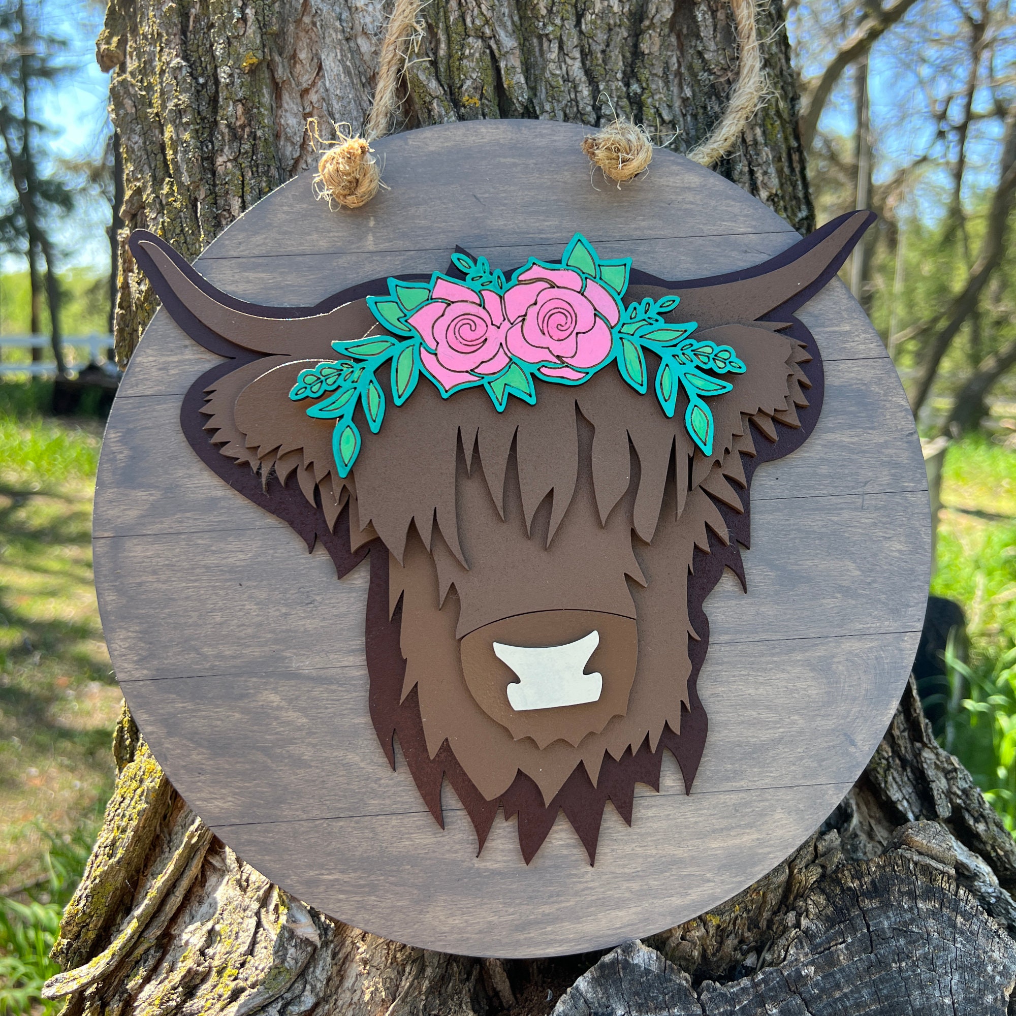 Highland Cow Round Sign Laser Cut Files Svg, Pdf, Eps - Etsy Ireland