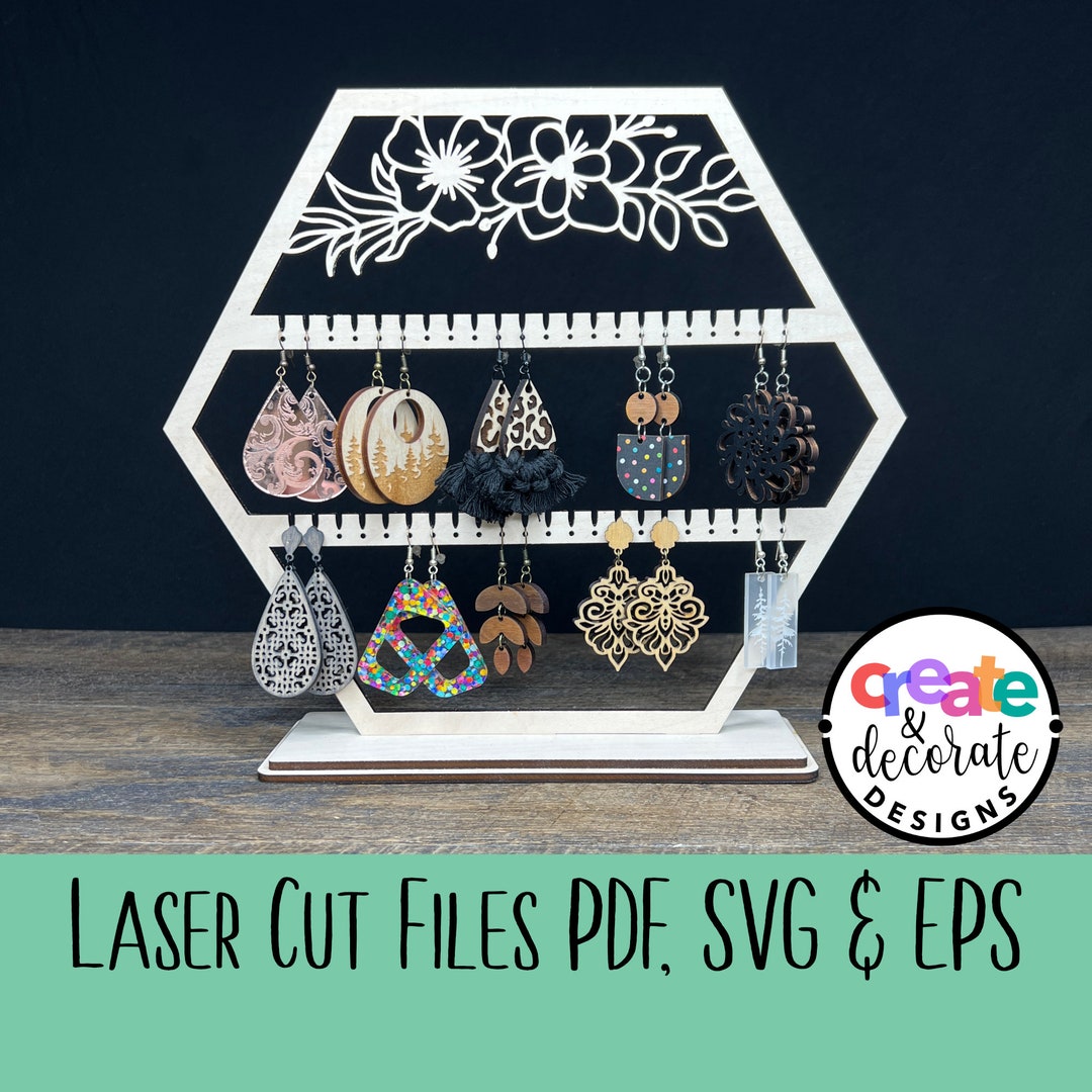 Earring Display Stand Laser Cut File (svg, Pdf) - Etsy