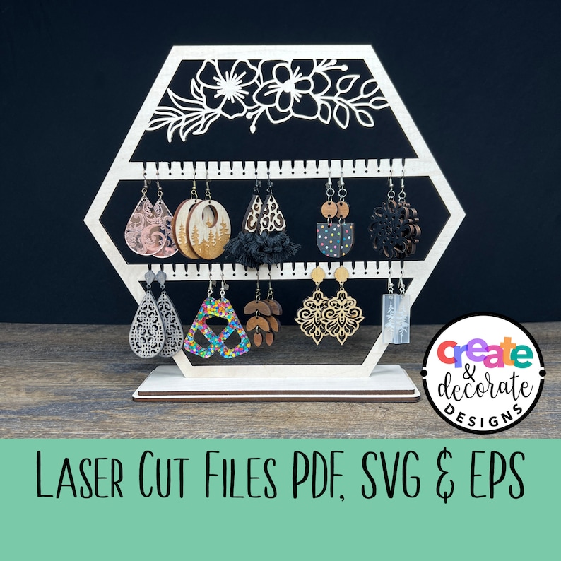 Earring Display Stand Laser Cut File (svg, Pdf) - Etsy
