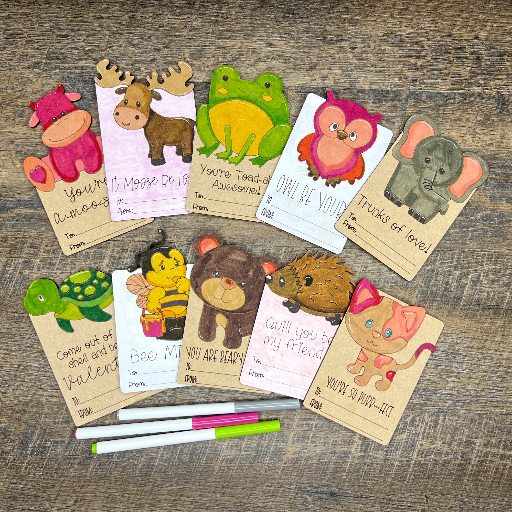 Valentines Cards DIY Craft Kit for Kids Laser Cut Files. Fit for ...